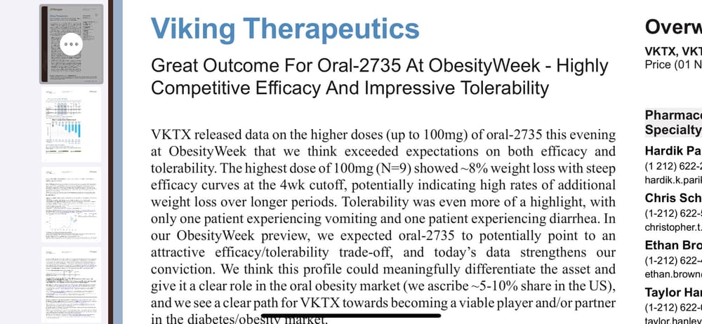 Viking Therapeutic's new GLP1 produces oustanding results